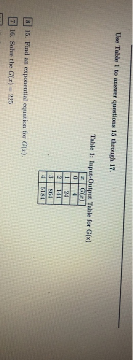 Solved Use Table 1 to answer questions 15 through 17. Table | Chegg.com