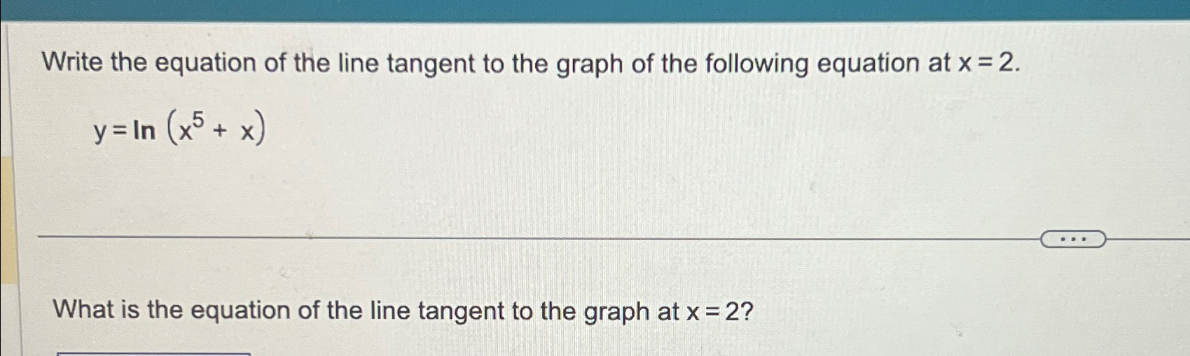 Solved Write the equation of the line tangent to the graph | Chegg.com