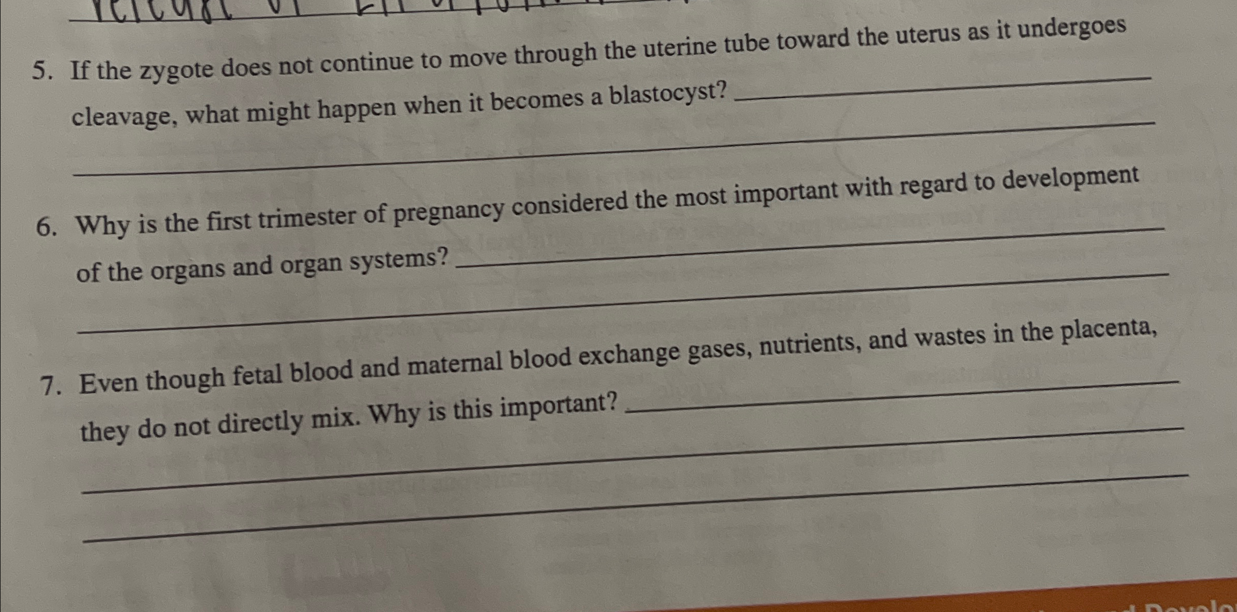 Solved If the zygote does not continue to move through the | Chegg.com