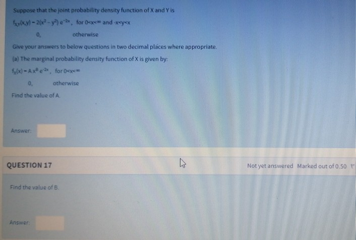 Solved Suppose that the joint probability density function | Chegg.com