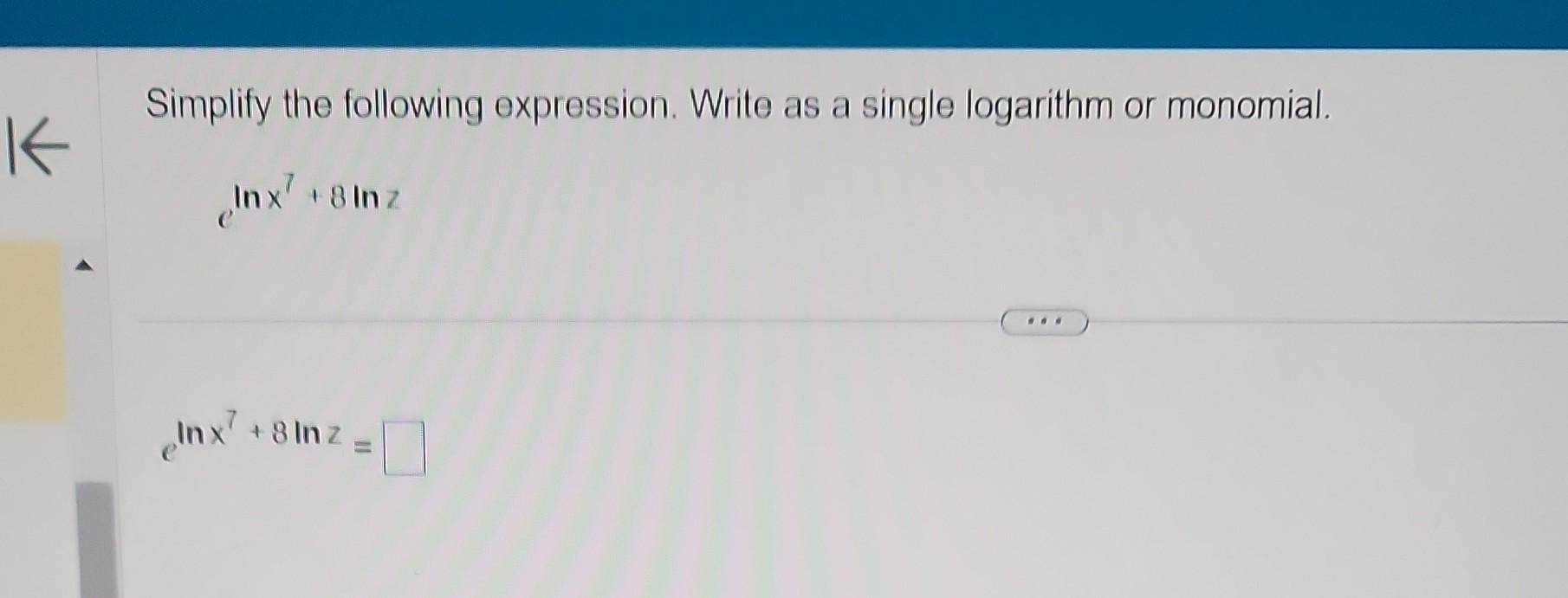 Solved Simplify the following expression. Write as a single | Chegg.com