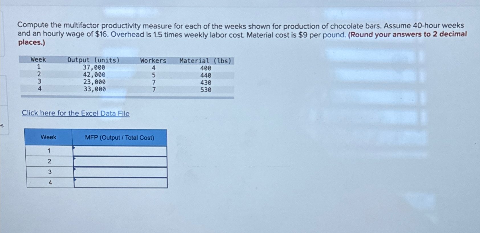 Solved Compute the multifactor productivity measure for each | Chegg.com