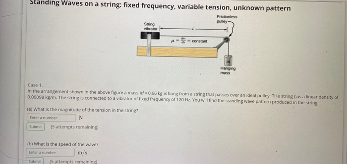 Solved Standing Waves on a string: fixed frequency, variable | Chegg.com