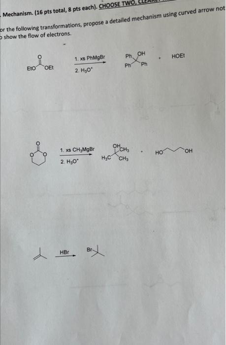 Solved or the following transformations, propose a detailed | Chegg.com