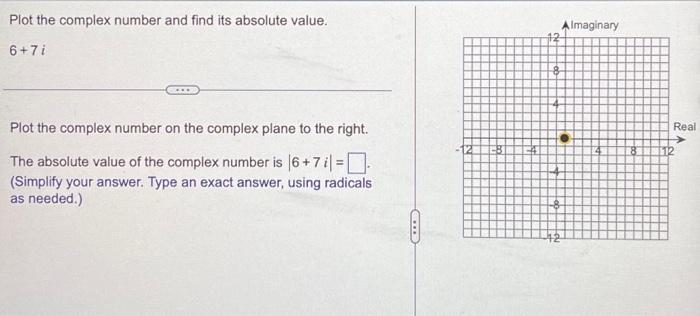 Solved Plot The Complex Number And Find Its Absolute Value