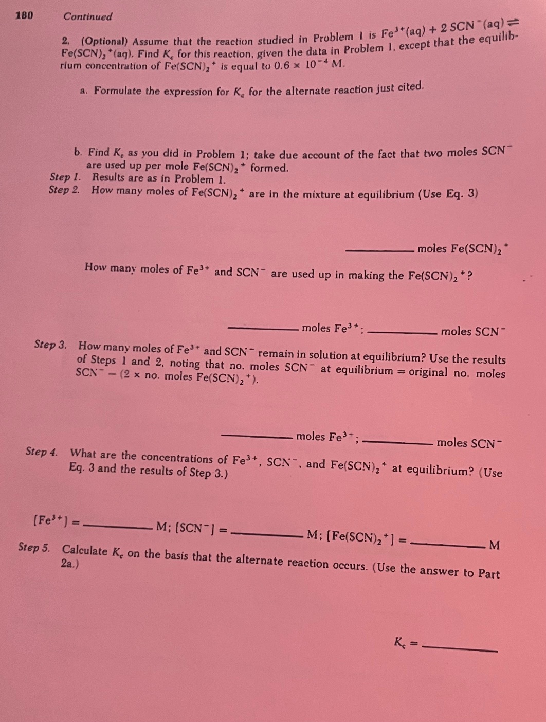 Solved (Optional) ﻿Assume that the reaction studied in | Chegg.com