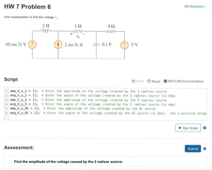 Solved HW 7 Problem 6 My Solutions > Use superposition to | Chegg.com