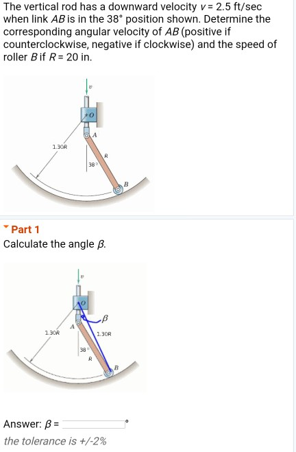 Solved The vertical rod has a downward velocity v = 2.5 | Chegg.com