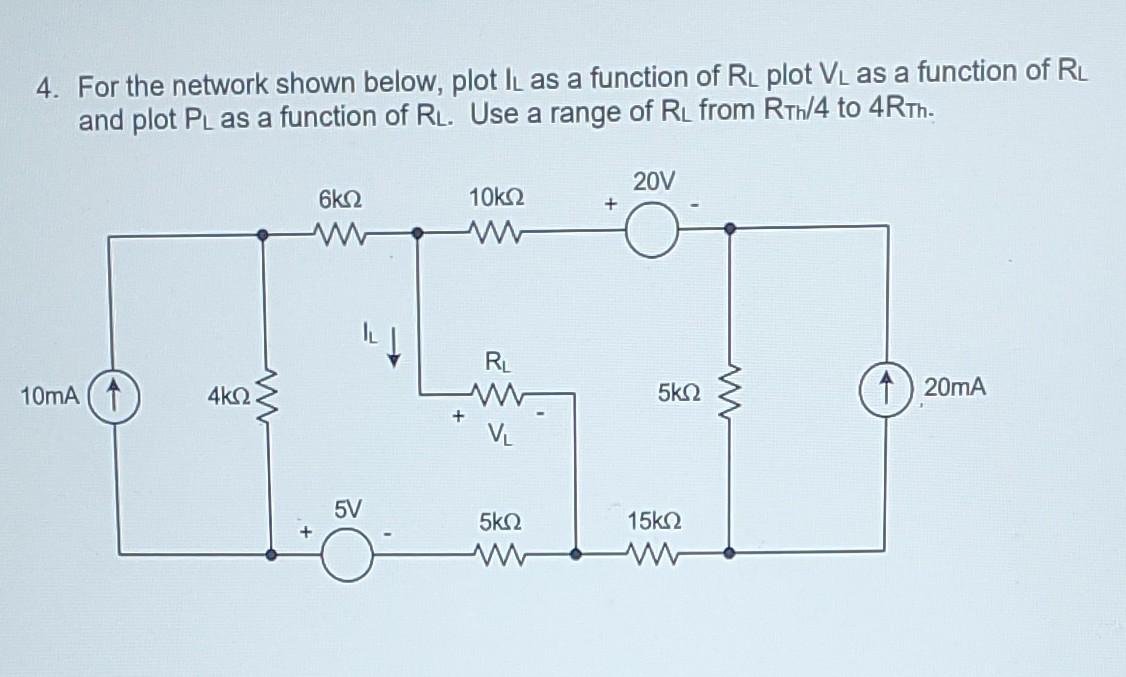 Solved 4. For the network shown below, plot l└ as a function | Chegg.com