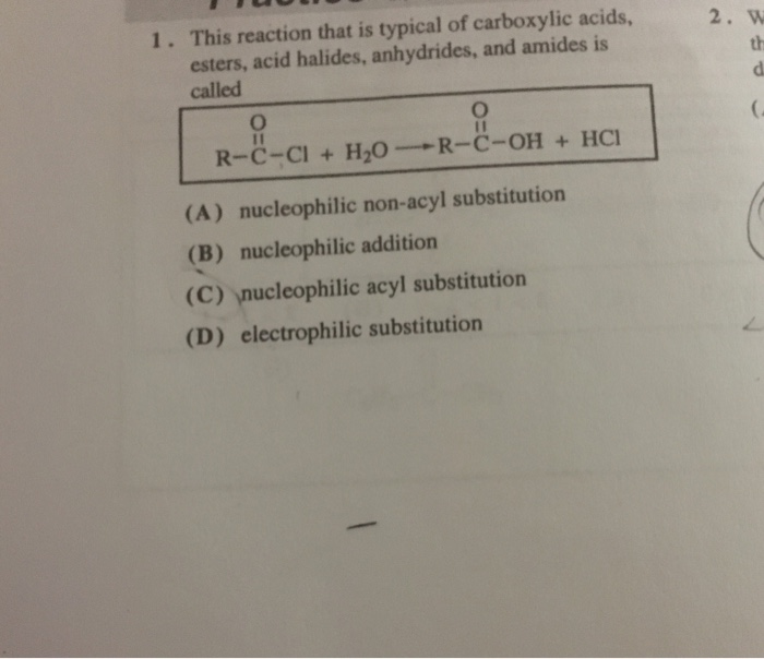 Solved 1. This reaction that is typical of carboxylic acids, | Chegg.com