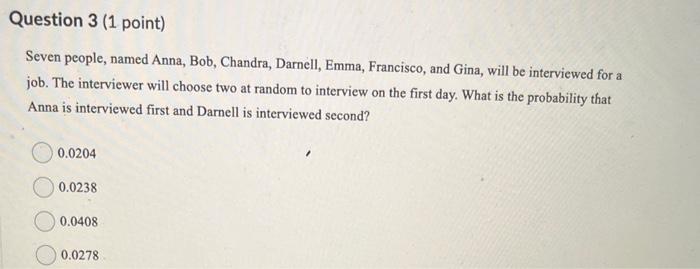 Solved Seven people, named Anna, Bob, Chandra, Darnell, | Chegg.com