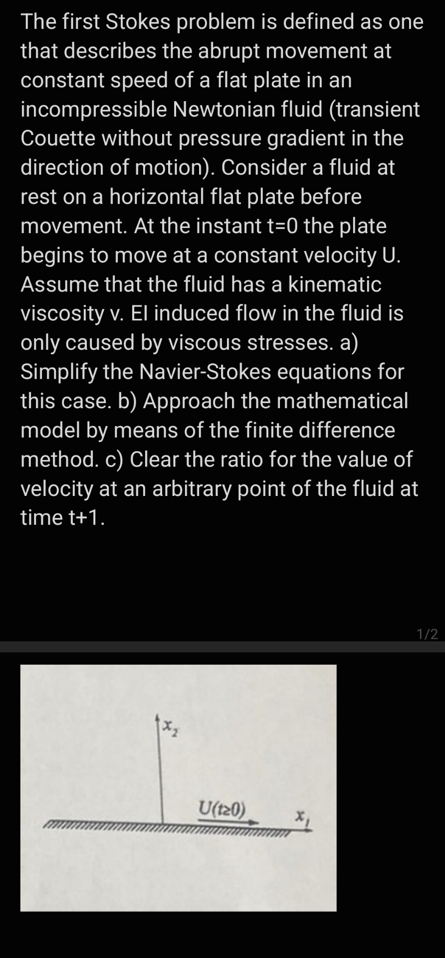 Solved The first Stokes problem is defined as one that | Chegg.com