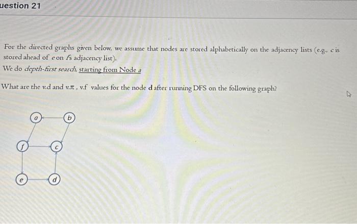 Solved For the directed graphs given below, we assume that | Chegg.com
