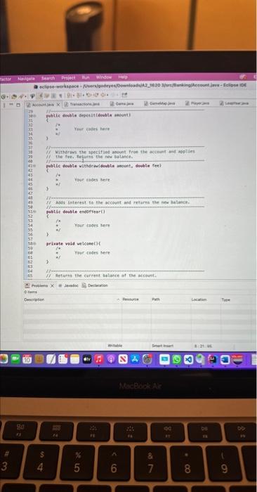Solved 1. In chapter 4, we discussed a bank account example. | Chegg.com