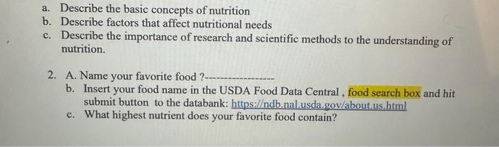 Solved Calorie counting: Data calculation. 1 A food provides | Chegg.com