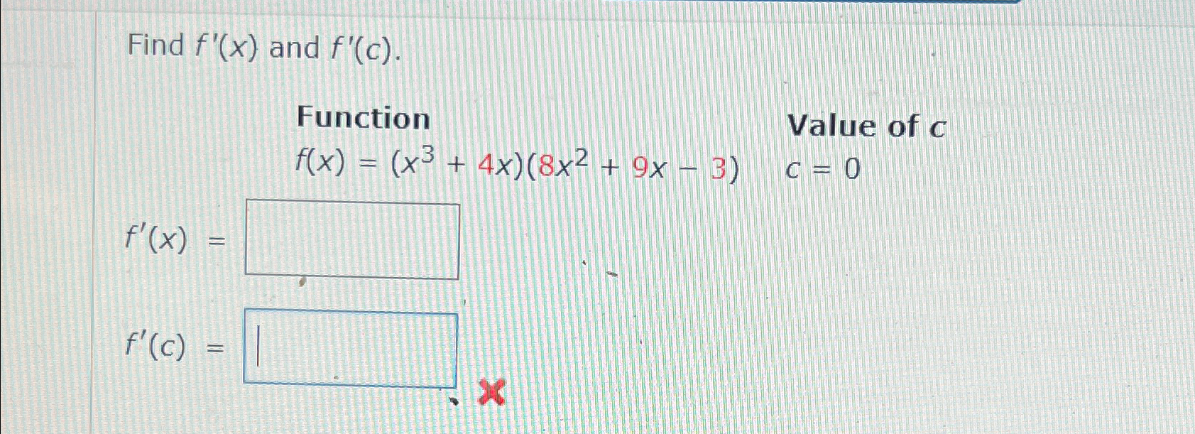 Solved Find f'(x) ﻿and | Chegg.com