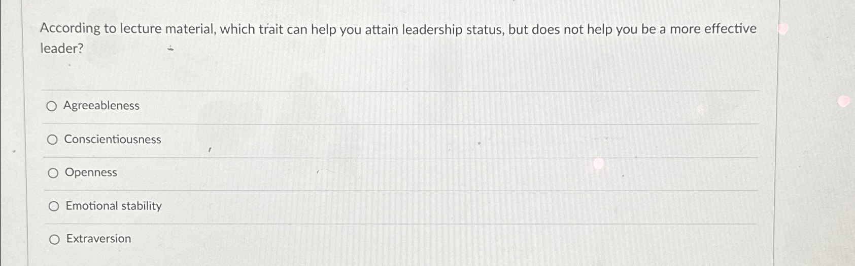 Solved 28 ﻿According to lecture material, which trait can | Chegg.com