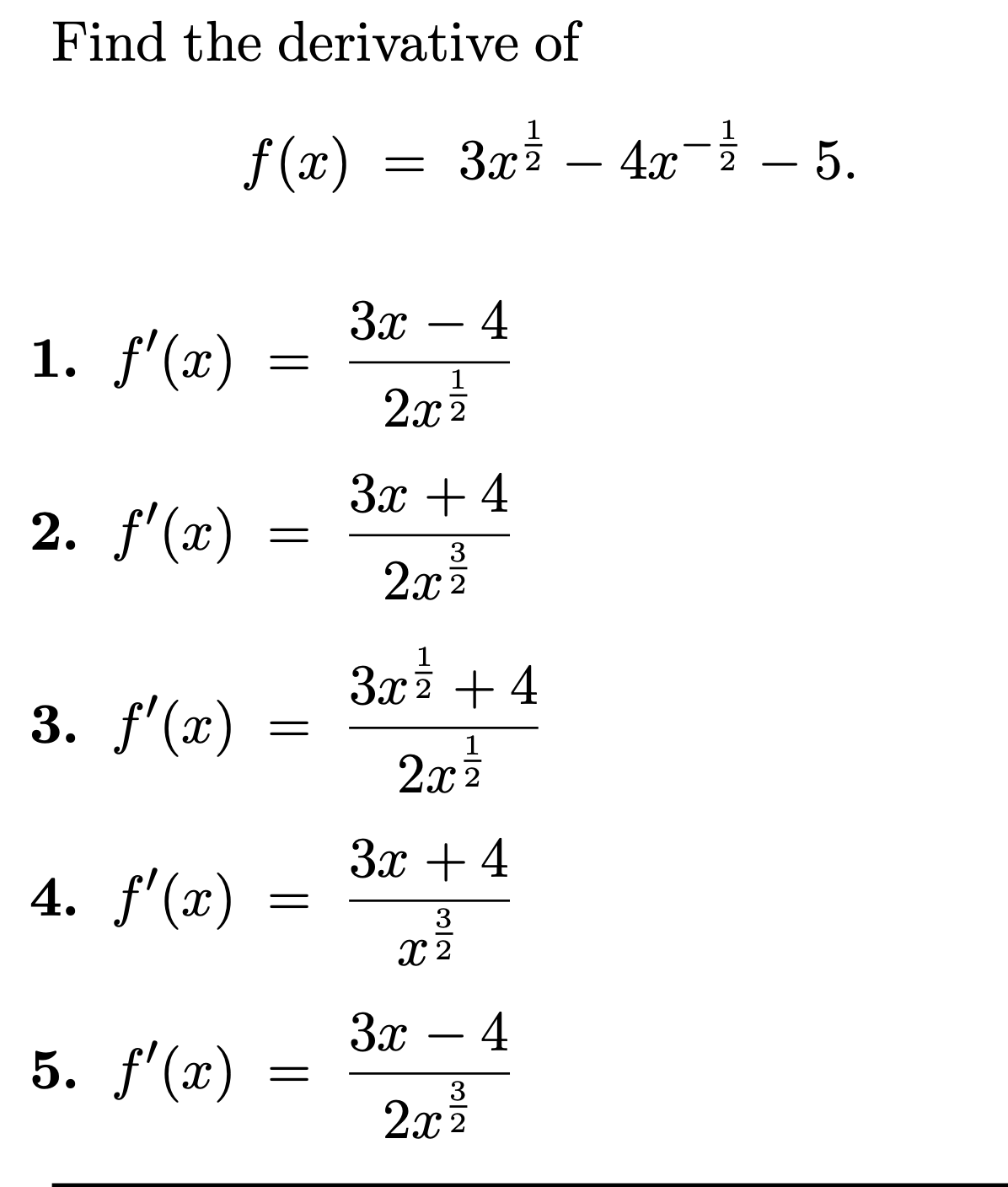 Solved Find the derivative | Chegg.com