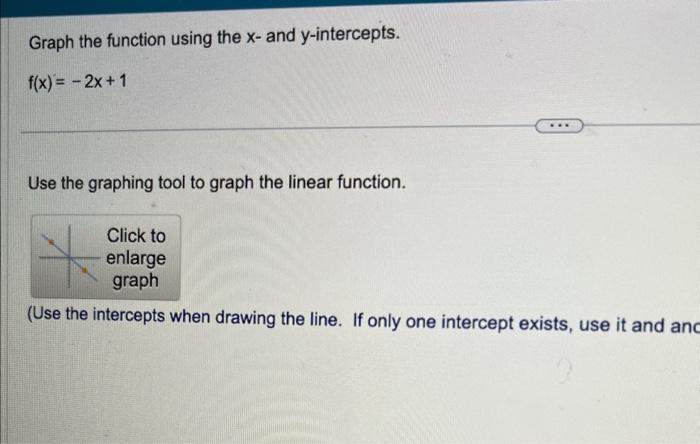 Solved Graph the function using the x - and y-intercepts. | Chegg.com