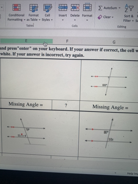 Solved S Format Painter Number Tables Alge Cells B А D H | Chegg.com