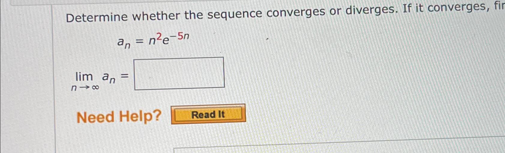 Solved Determine whether the sequence converges or diverges. | Chegg.com