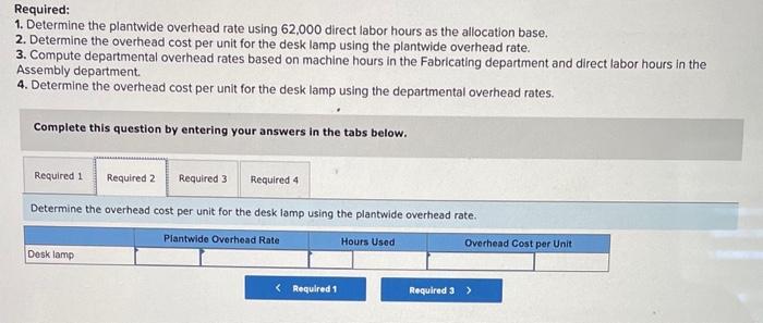 Solved Exercise 17-9 (Algo) Allocating overhead using | Chegg.com