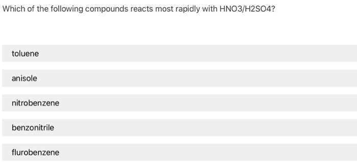 Solved Which of the following compounds reacts most rapidly | Chegg.com