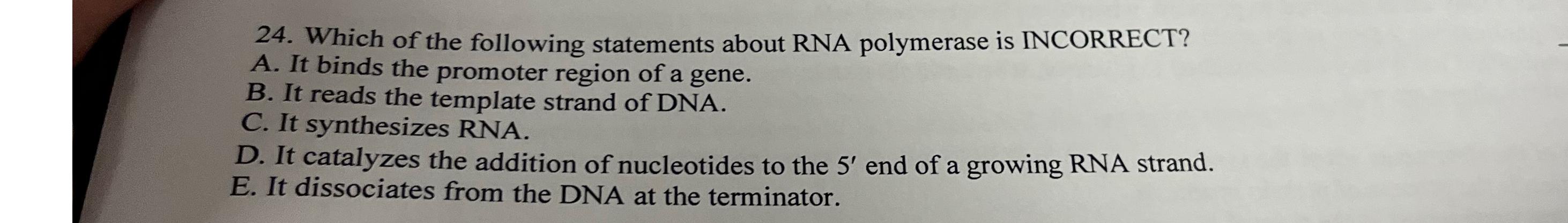 Solved Which of the following statements about RNA | Chegg.com