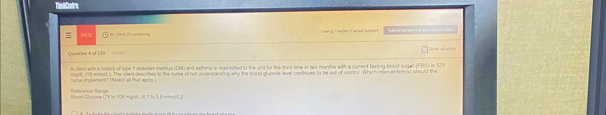 Solved HESI(C) 3hr 22min21s ﻿remainingHaving Trouble? | Chegg.com