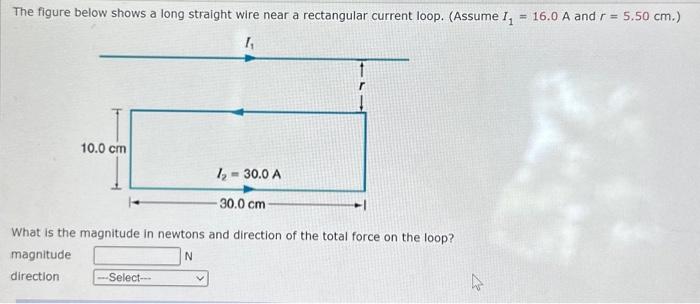 Solved The figure below shows a long straight wire near a | Chegg.com
