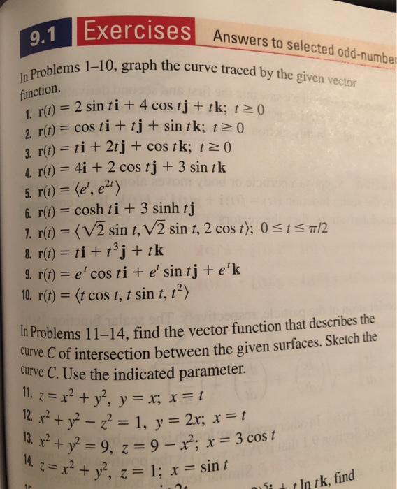 Solved Exercises 9.1 Exercis Answers to selected odd-number | Chegg.com