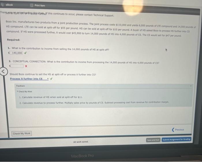 Solved Bozo Inc. manufactures two products from a joint | Chegg.com