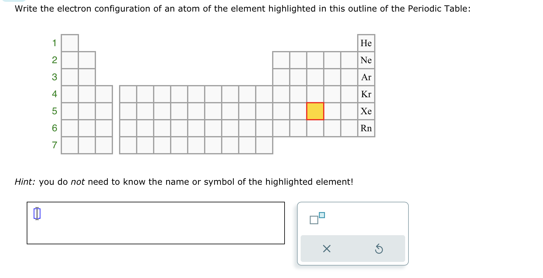Solved Write the electron configuration of an atom of the | Chegg.com