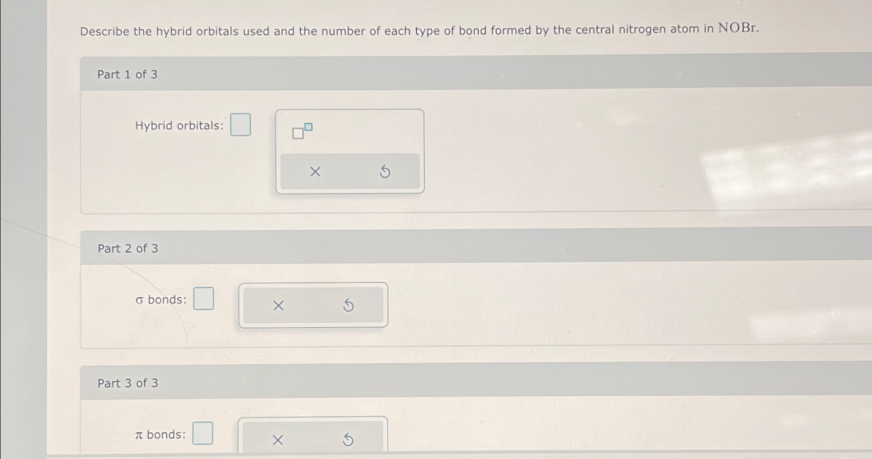 Solved Describe the hybrid orbitals used and the number of | Chegg.com