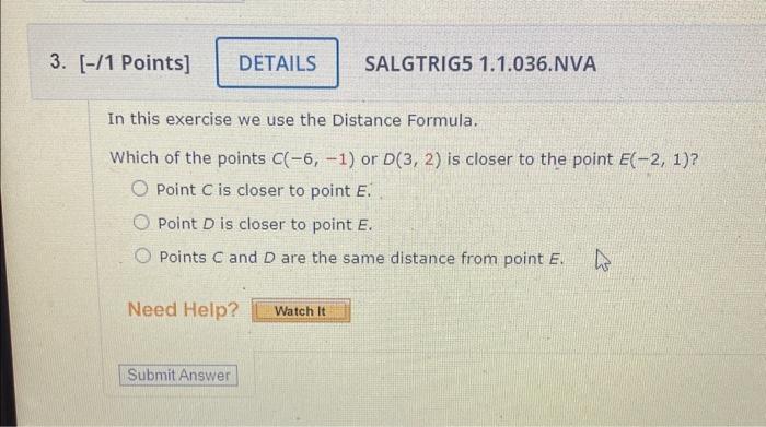 Solved In this exercise we use the Distance Formula. Which | Chegg.com