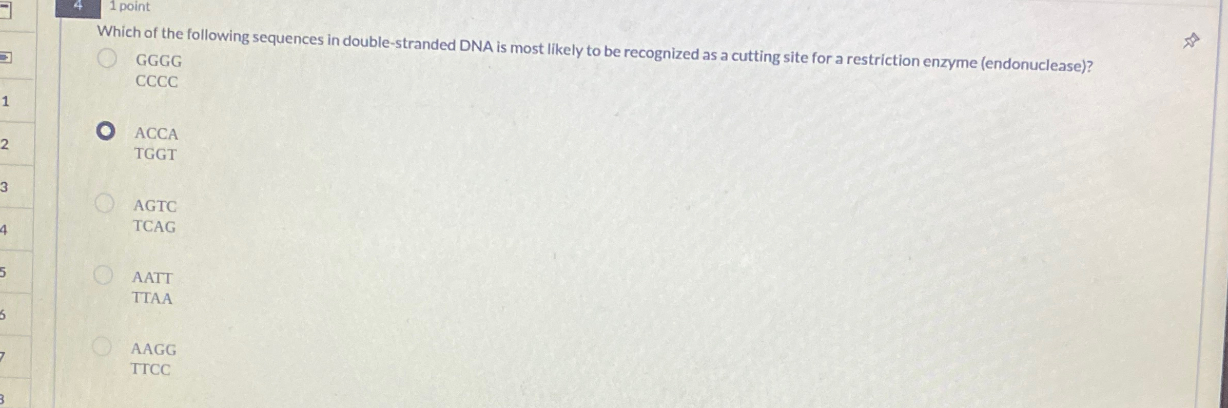 Solved 41 ﻿pointWhich of the following sequences in | Chegg.com