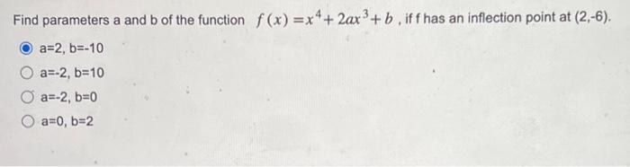 Solved Find parameters a and b of the function | Chegg.com