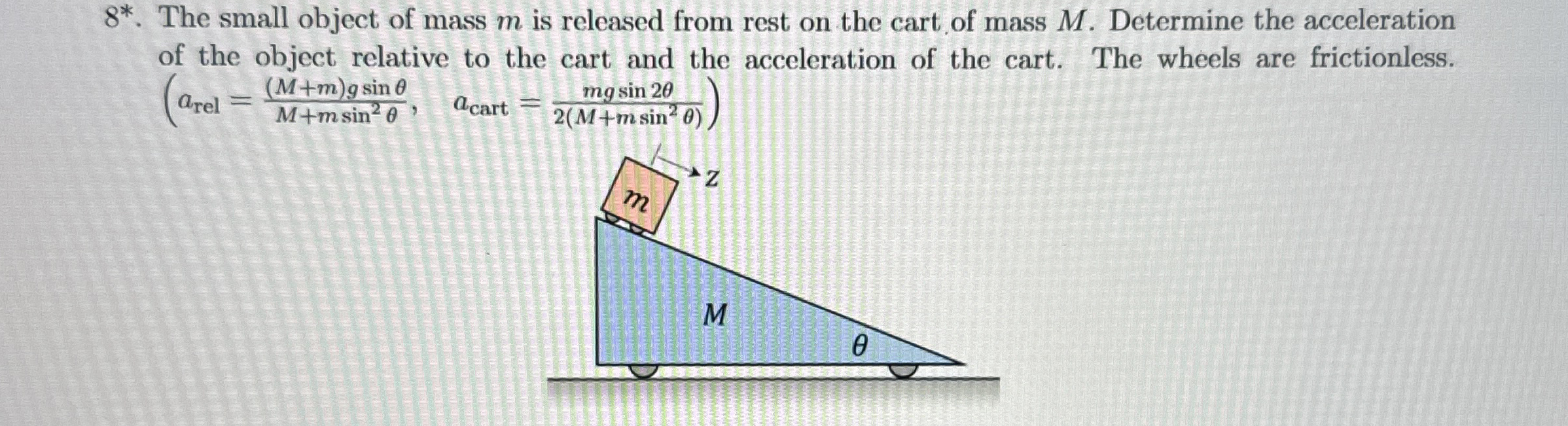 8**. ﻿The small object of mass m ﻿is released from | Chegg.com