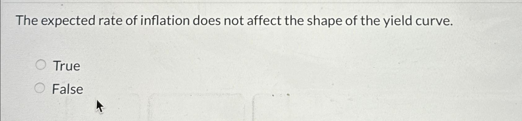 Solved The expected rate of inflation does not affect the | Chegg.com