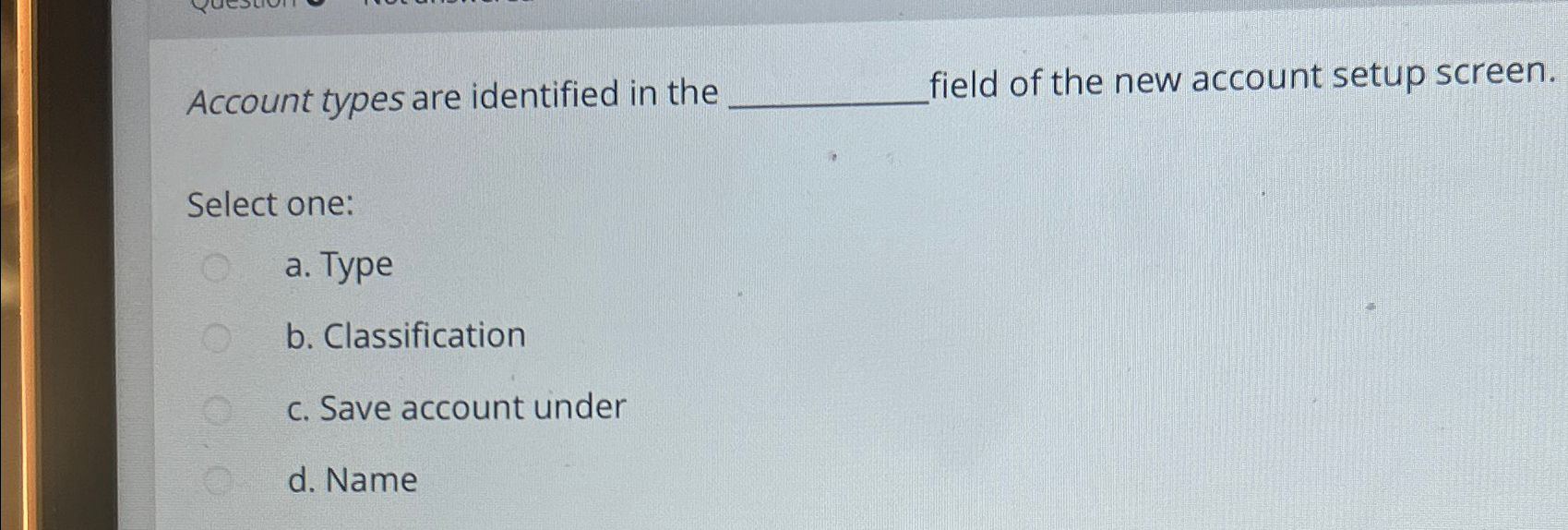 Solved Account types are identified in the field of the new | Chegg.com