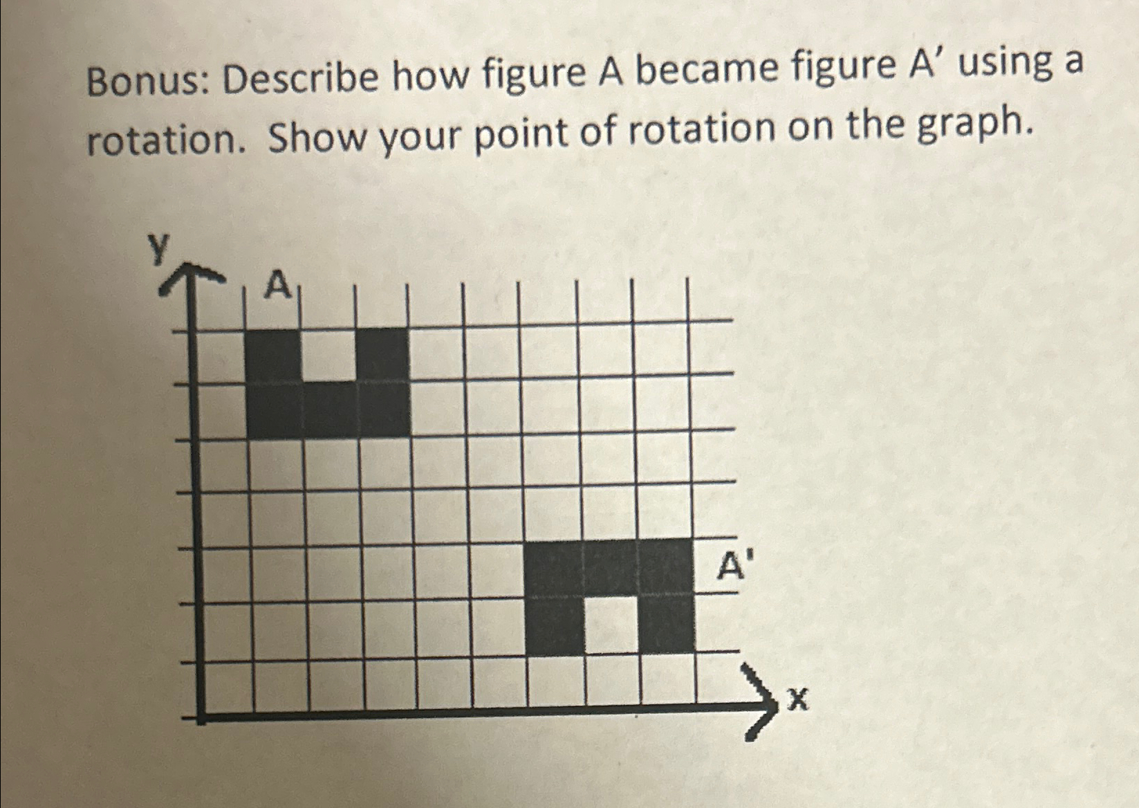 Solved Bonus: Describe how figure A became figure A' ﻿using | Chegg.com