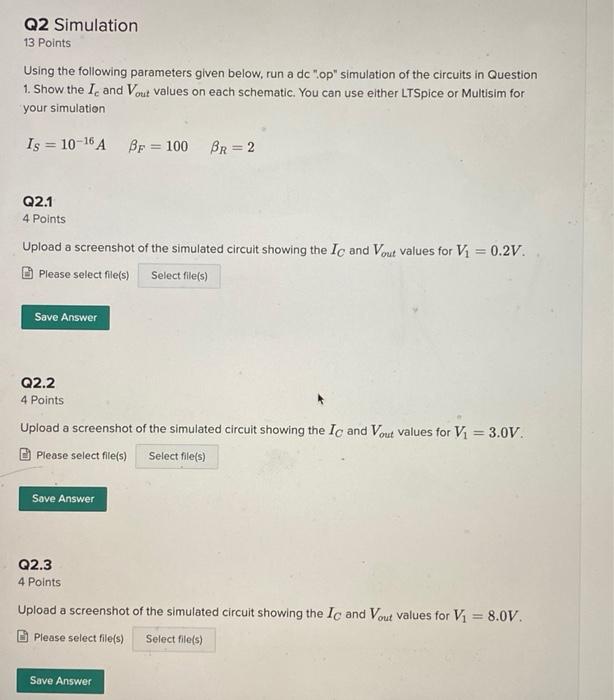 Solved Q2 Simulation 13 Points Using the following | Chegg.com