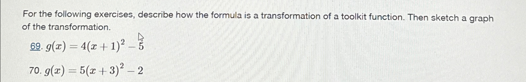 Solved For the following exercises, describe how the formula | Chegg.com