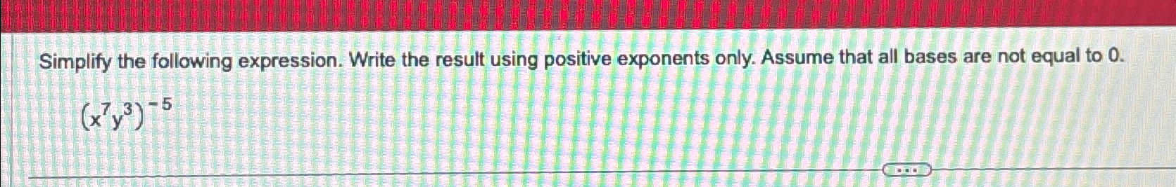 Solved Simplify the following expression. Write the result | Chegg.com