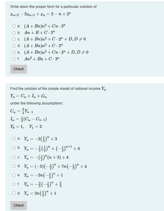 Solved Write down the proper form for a particular solution | Chegg.com