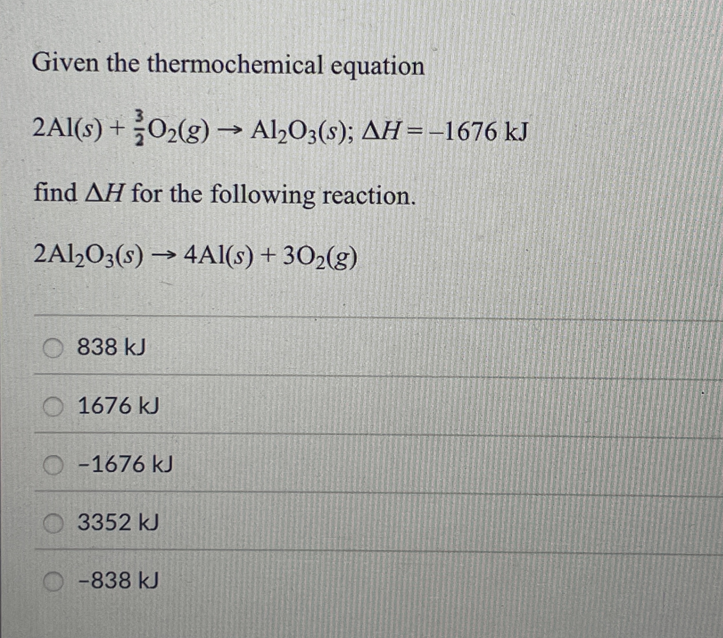 Solved Given the thermochemical | Chegg.com