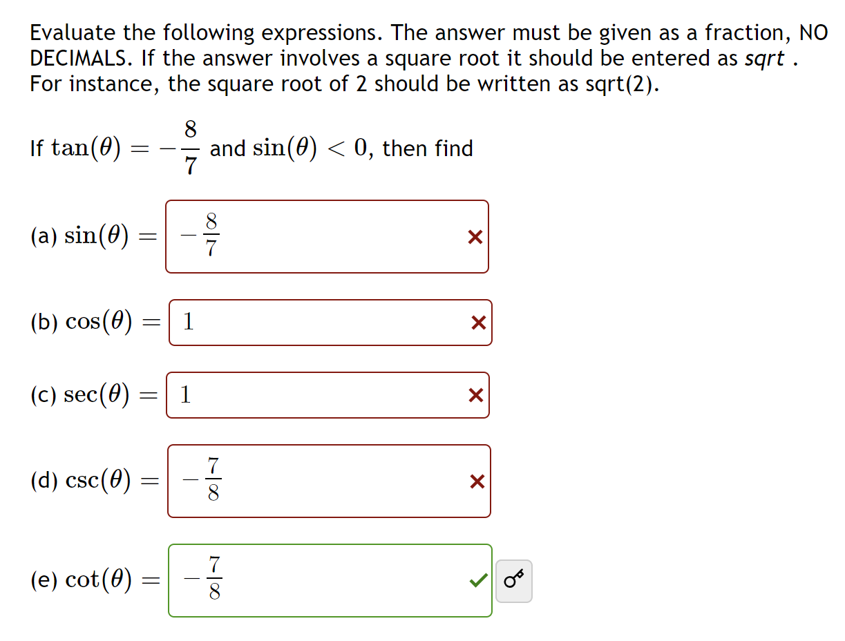 Solved Evaluate the following expressions. The answer must | Chegg.com