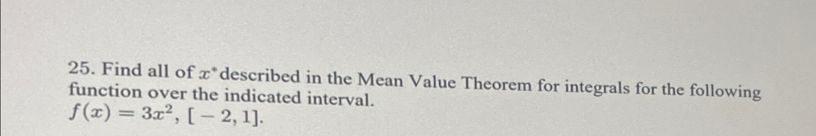 Solved Find all of x** ﻿described in the Mean Value Theorem | Chegg.com
