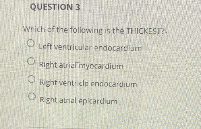 Solved QUESTION 3 Which of the following is the THICKEST?- O | Chegg.com
