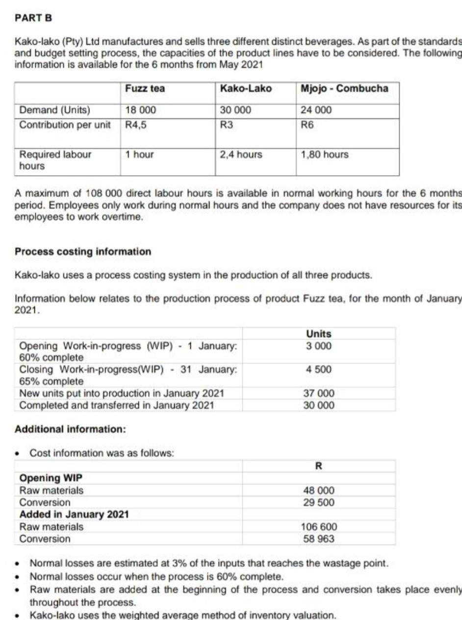 Solved (b) Calculate the optimal production mix of | Chegg.com